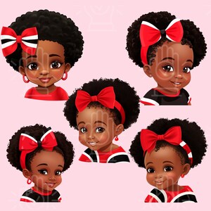 Little Miss Trinidad and Tobago Girl Clipart Red, Black, White, Trini ...