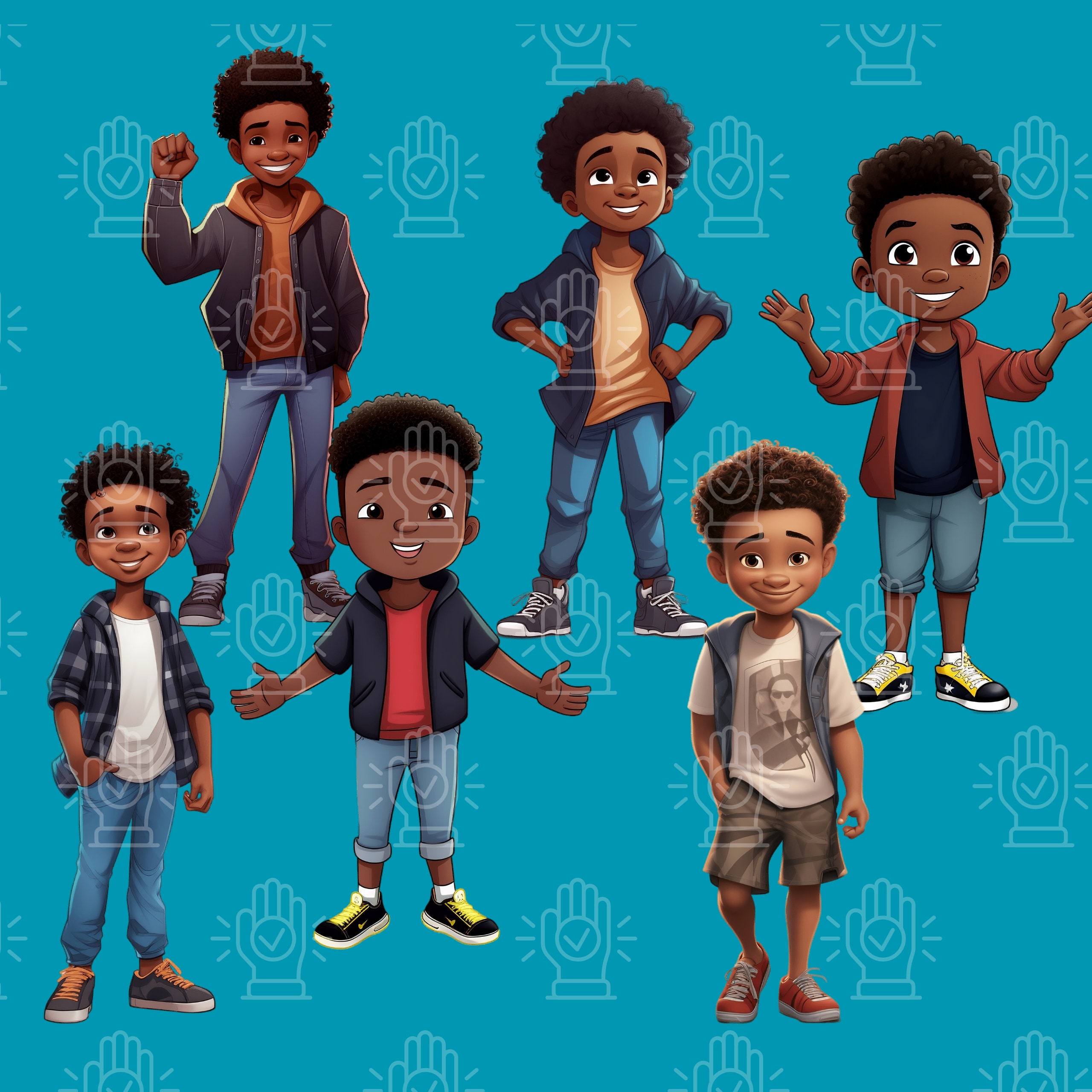Black Boy Clipart 46 PNG Bundle Brown Kids Clip Art Afro - Etsy UK