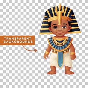Egyptian Baby Clipart, 7 PNG, Baby Shower Pharaoh, Little Black Boy ...