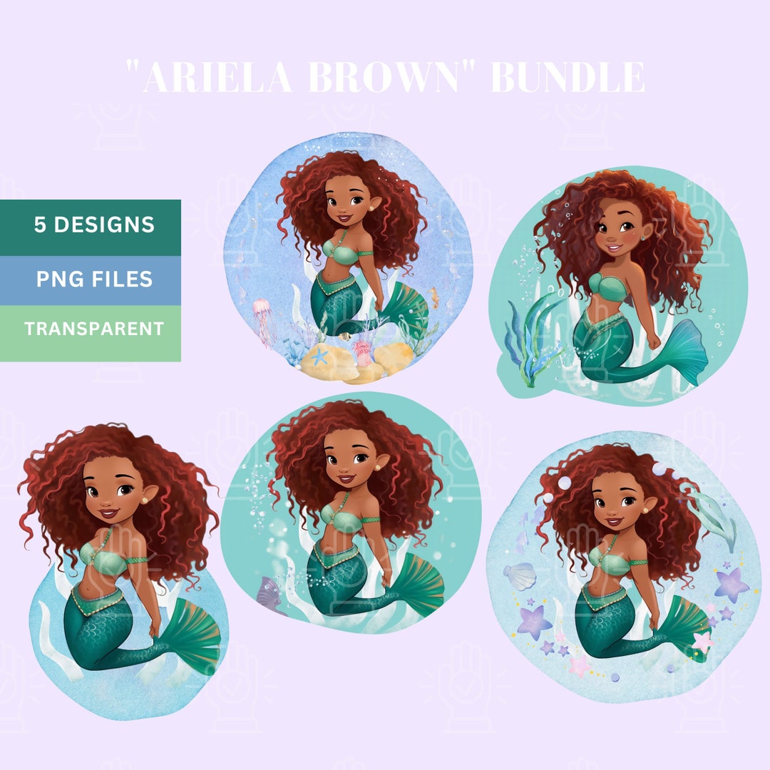 Black Little Mermaid Clip Art, Red Afro Girls PNG, Kids Baby Mermaid ...