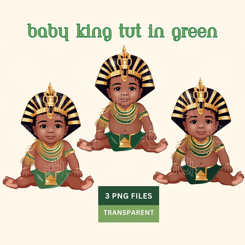 Egyptian Baby Shower Clipart Little Black Boy Prince Pharaoh - Etsy