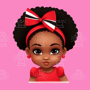 Little Miss Trinidad and Tobago Girl Clipart Red, Black, White, Trini ...
