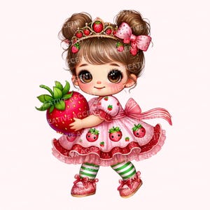 Strawberry Diva Baby Girl Clipart, PNG, Sweet One Berry Baby Shower ...