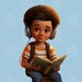 Black Boy Reading Clipart, 37 PNG Bundle, Afro, Children's Book ...