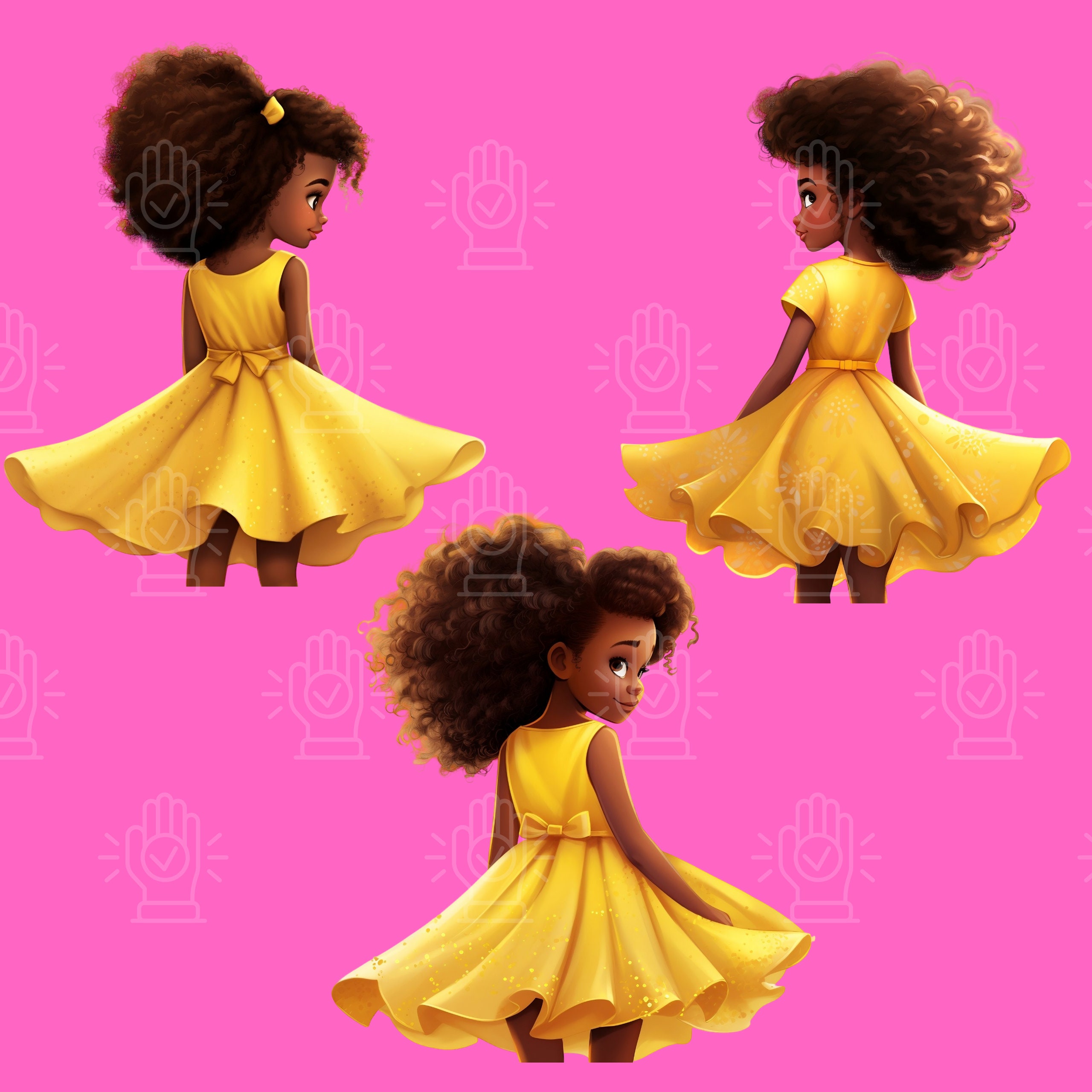 Yellow Dress Girl Clip Art