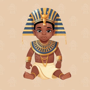 Egyptian Baby Clipart, 7 PNG, Baby Shower Pharaoh, Little Black Boy ...