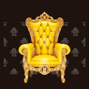 Yellow Throne Clipart, Royal Theme, PNG, Yellow and Gold Chair, King ...