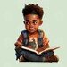Black Boy Reading Clipart, 37 PNG Bundle, Afro, Children's Book ...