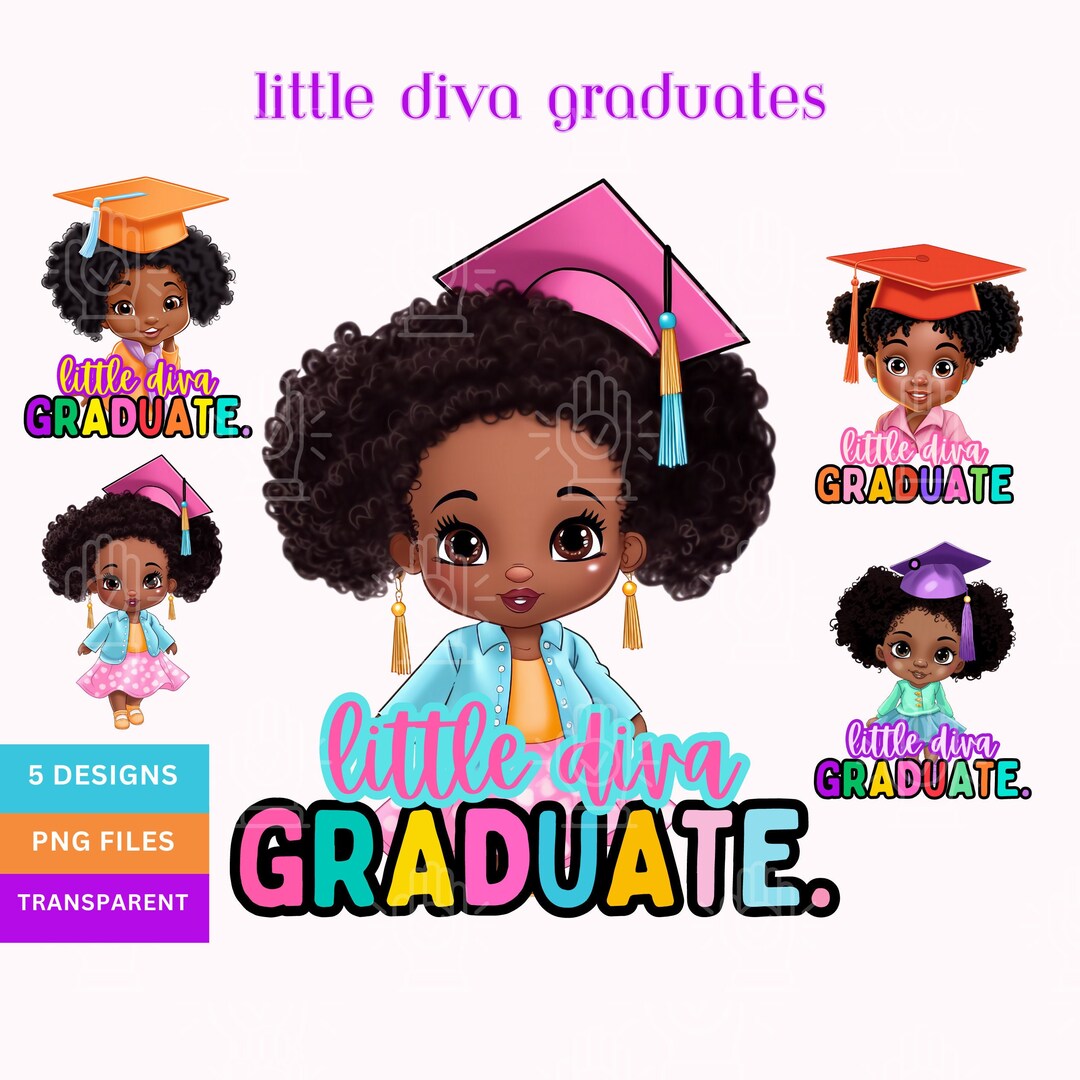 Little Black Girl Graduate, Graduation Party Clip Art, Diva Grad PNG ...