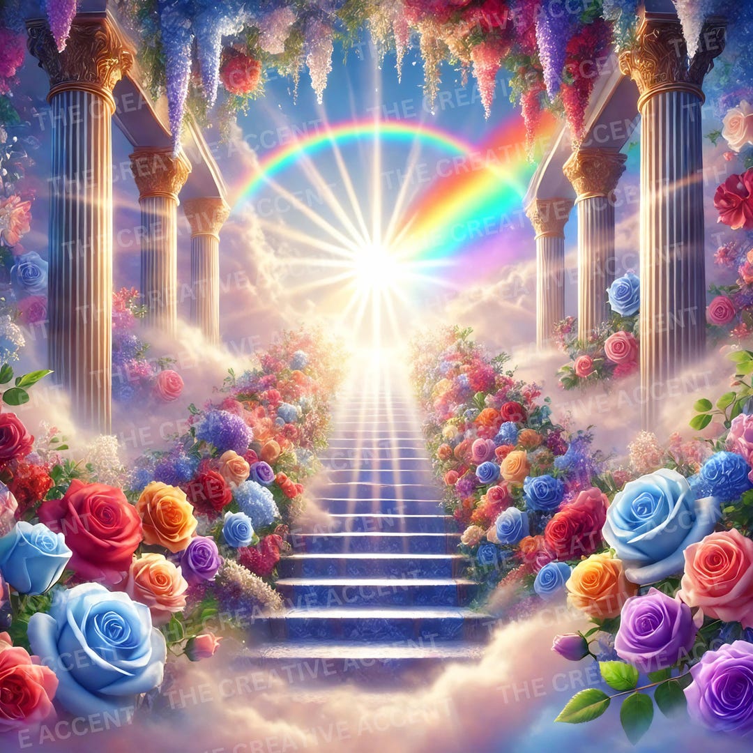 Buy Colorful Heaven Background, 1 JPEG, Rainbow Sun Clouds, Religious ...