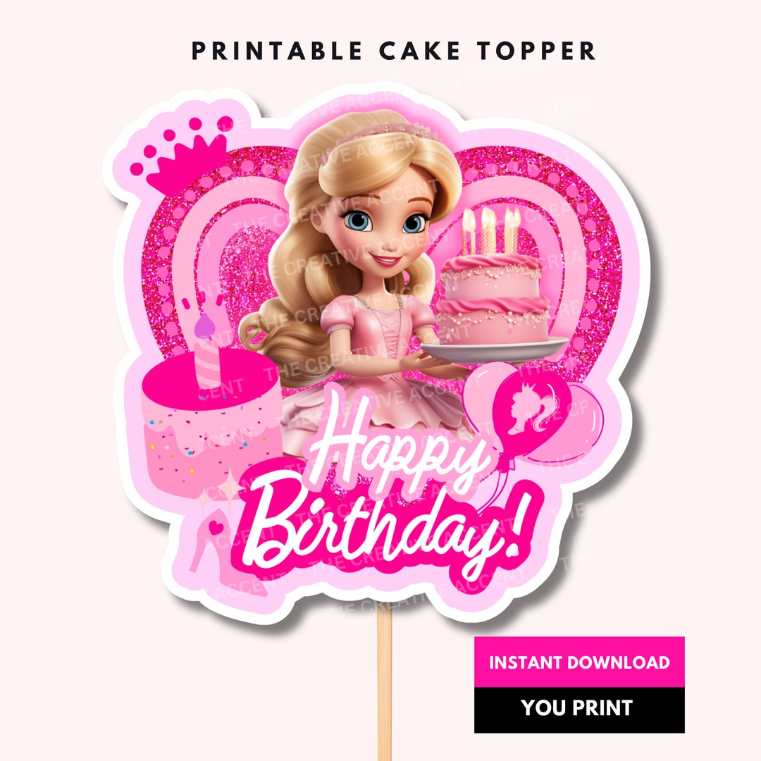 Printable Doll Cake Topper, PDF PNG File, Little Toddler Girl Doll ...