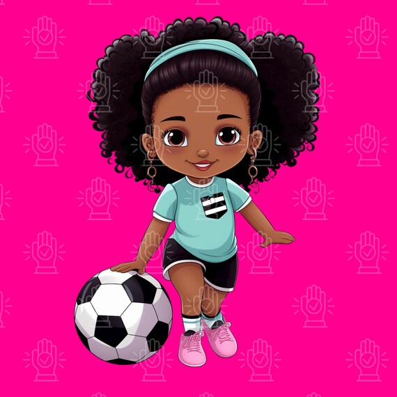 Girls Soccer Team Cartoon
