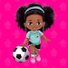 Black Soccer Player Girl Clipart, 4 PNG, Children's Illustration ...