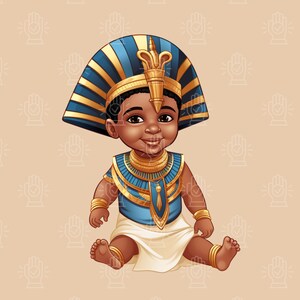 Egyptian Baby Clipart, 7 PNG, Baby Shower Pharaoh, Little Black Boy ...