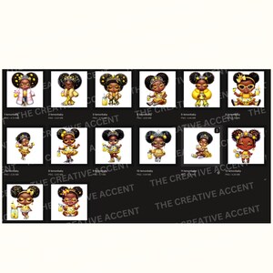 Lemonade Baby Girl Clipart, 14 PNG, Little Black Girl in Lemon Print ...