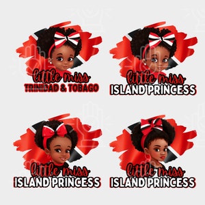 Little Miss Trinidad and Tobago Girl Clipart Red, Black, White, Trini ...