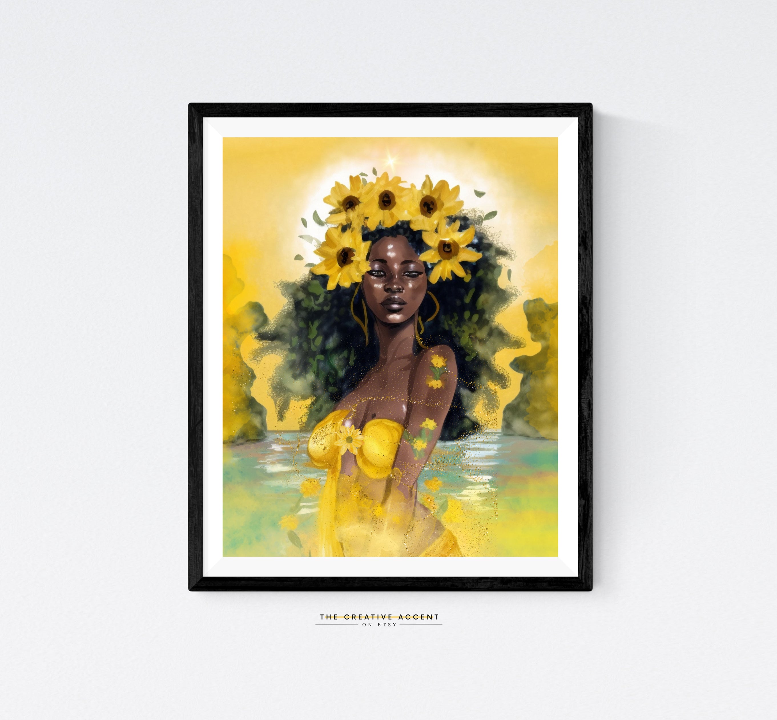 Oshun Wall Art Black Woman Printable Sunflowers Wall Art - Etsy
