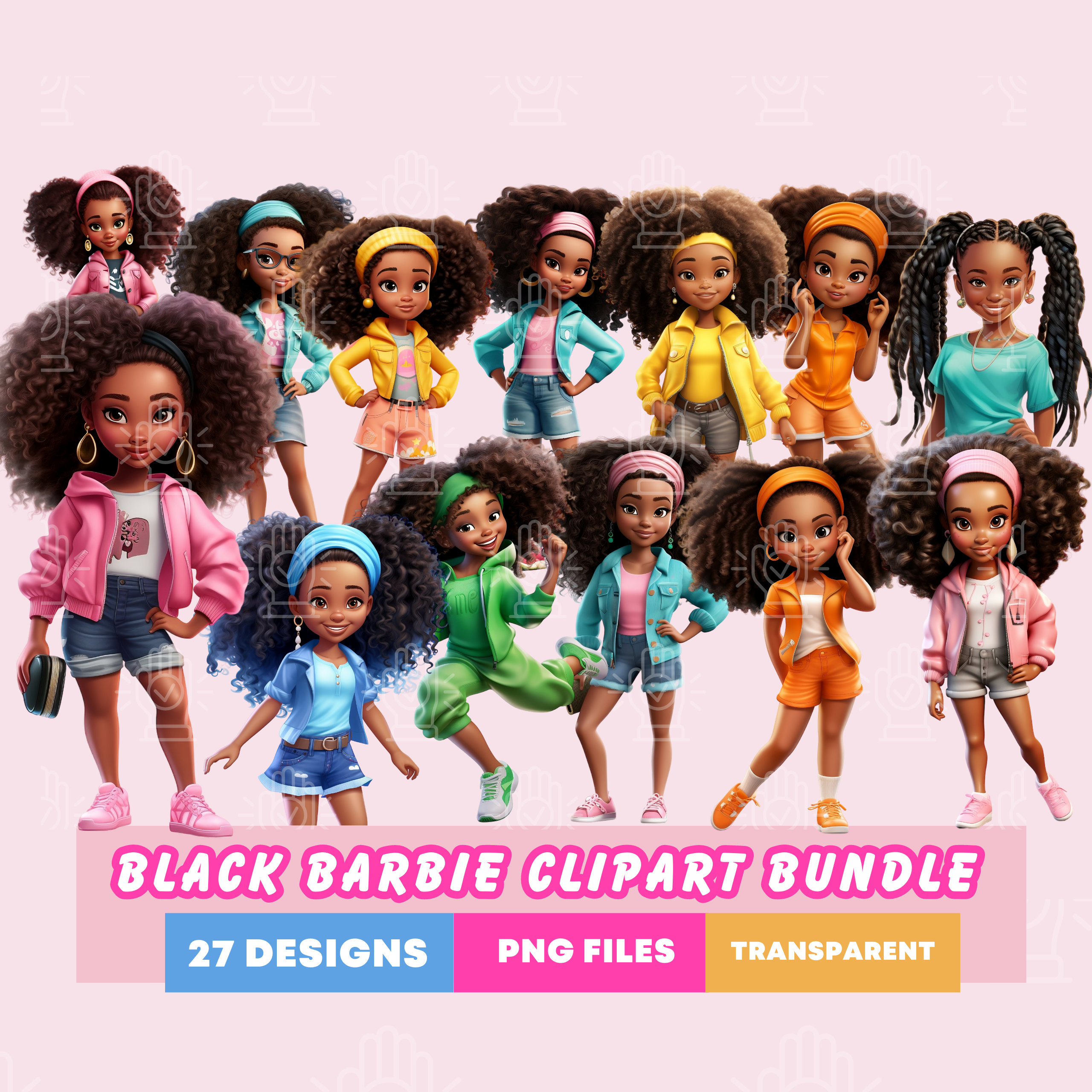 Black Barbie Inspired Clipart Black Girl 27 PNG Black - Etsy Australia