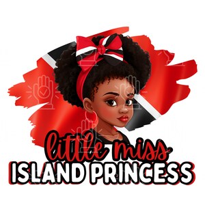 Little Miss Trinidad and Tobago Girl Clipart Red, Black, White, Trini ...