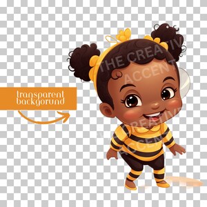 Baby Girl Bumble Bee Clipart, Our Little Bee Theme Black Baby Shower ...