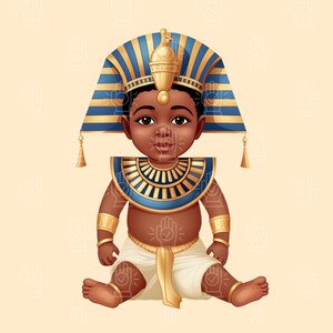 Egyptian Baby Clipart, 7 PNG, Baby Shower Pharaoh, Little Black Boy ...