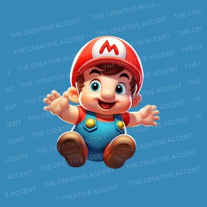 Super Cartoon Clipart, 6 PNG, Baby Plumber in Red Overalls, Video Game ...