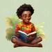 Black Boy Reading Clipart, 37 PNG Bundle, Afro, Children's Book ...