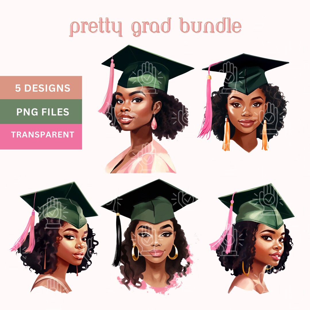 AKA Clipart, Graduation PNG, Pink and Green Alpha Kappa Alpha Colors ...