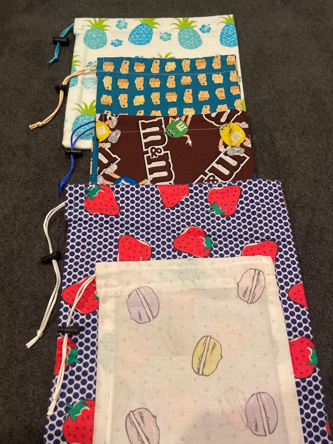 Food Prints Handmade Drawstring Bag(s) - Etsy