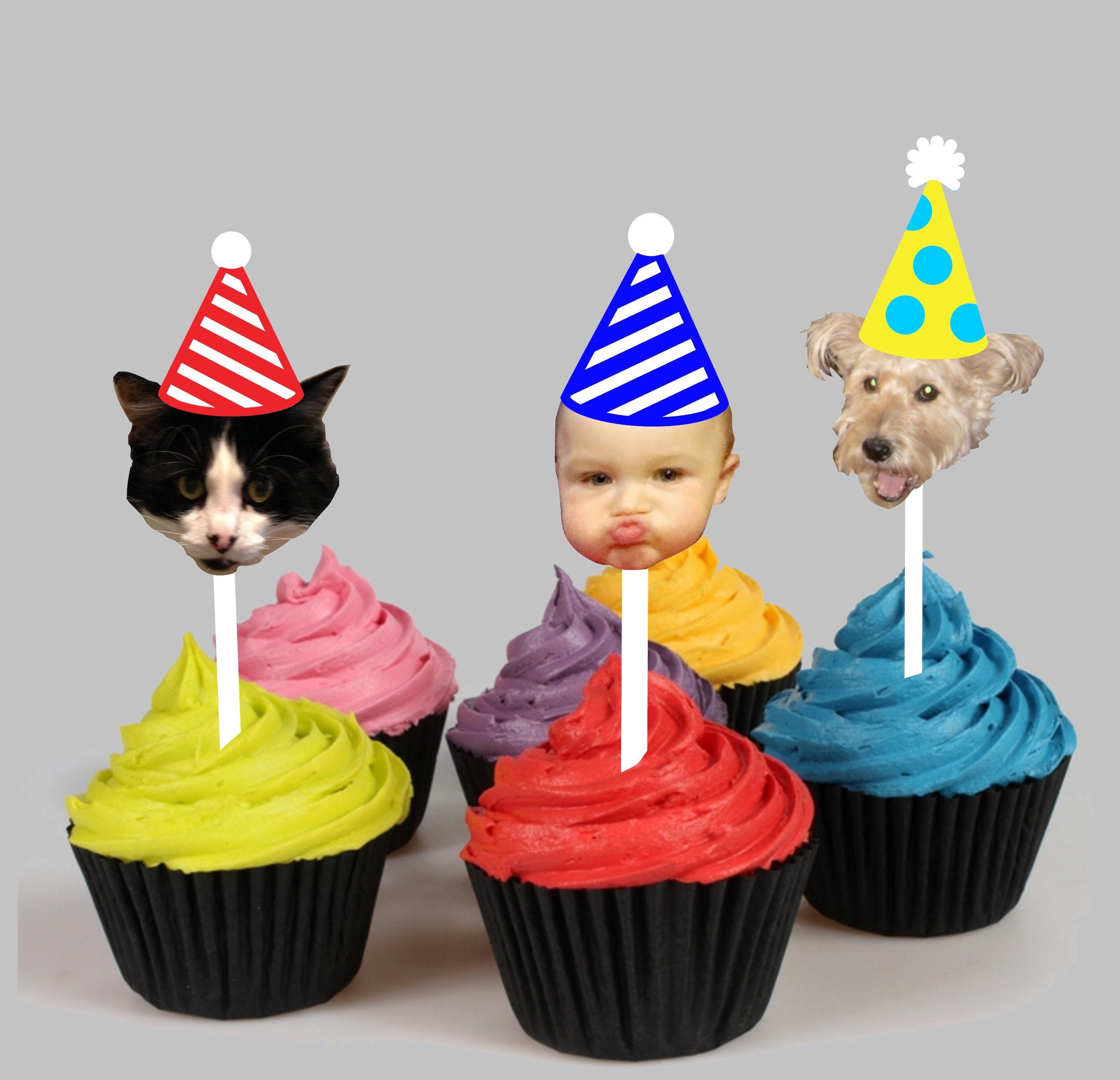 Baby Face or Adult or Pet Personalized Face Photo Cupcake | Etsy