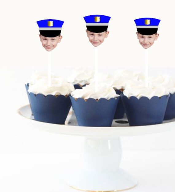 Police Officer Cop Personalized Cupcake Toppers Your Face - Etsy