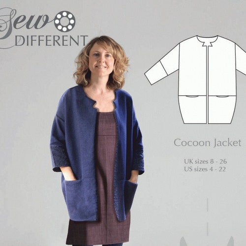 Sew Different Paper Sewing Pattern: Cocoon Jacket UK Sizes 8 | Etsy UK