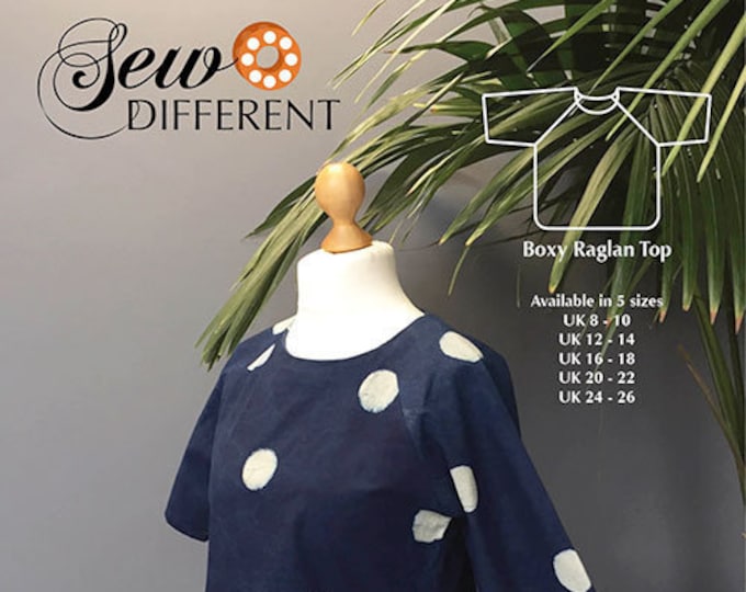Sew Different Paper Sewing Pattern: Boxy Raglan Top UK Sizes 8 | Etsy
