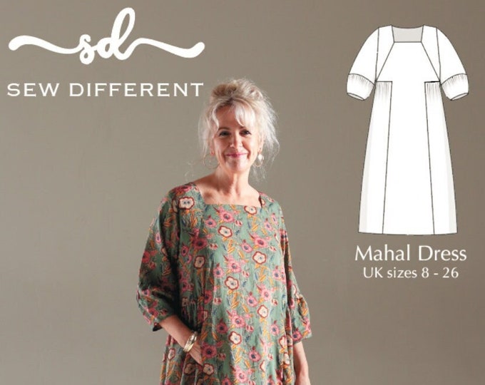 Sew Different Paper Sewing Pattern: Mahal Dress UK Sizes 8 - 26 - Etsy