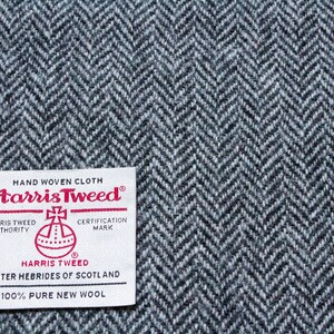 Harris Tweed Handwoven Wool Cloth 'laxdale' Grey Herringbone - Etsy