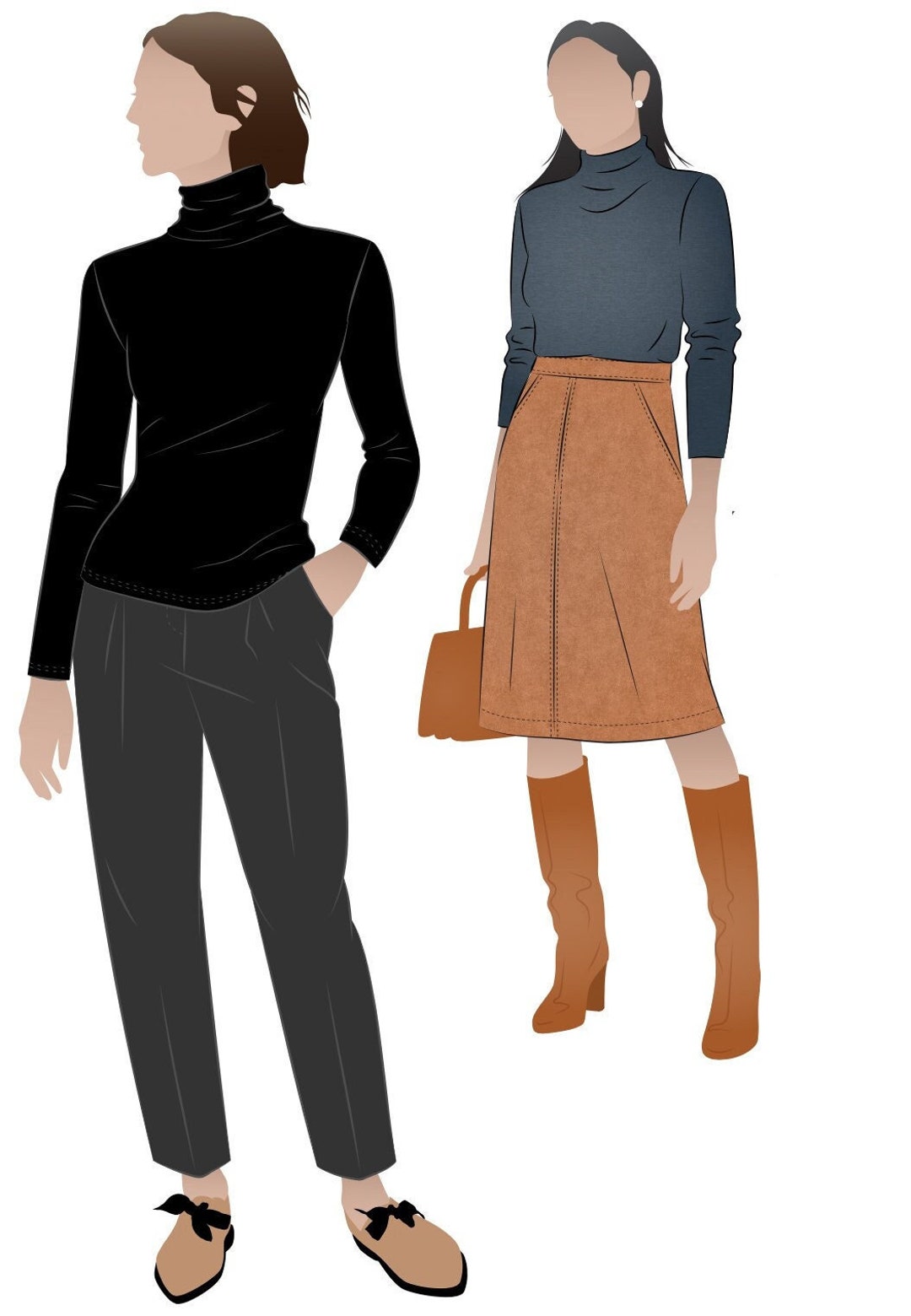 Style Arc Paper Sewing Pattern: Debra Zebra Knit Top Size 4-16 OR 18-30 ...