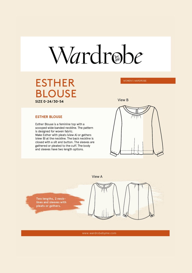Wardrobe by Me Paper Sewing Pattern: Esther Blouse - Etsy
