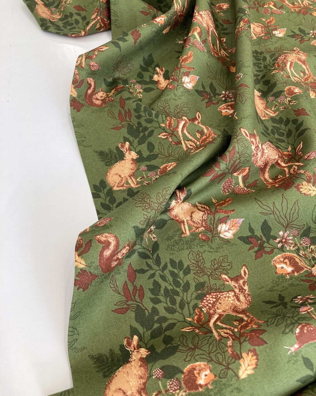 Moda 'autumn Forest' Quilting Cotton 'woodland Animals' in Leaf - Etsy