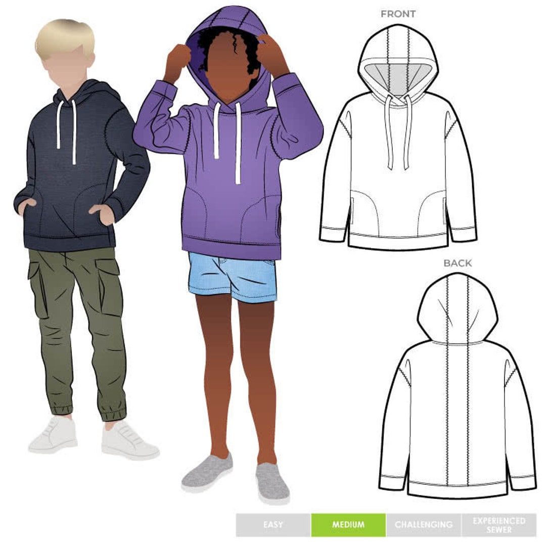 Style Arc Paper Sewing Pattern: Fitzroy Kids Hoody Ages 1-8 - Etsy