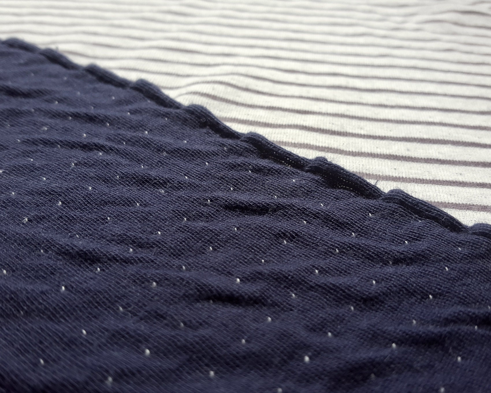 Organic Cotton Double-faced Interlock Jersey in Navy Blue and - Etsy UK