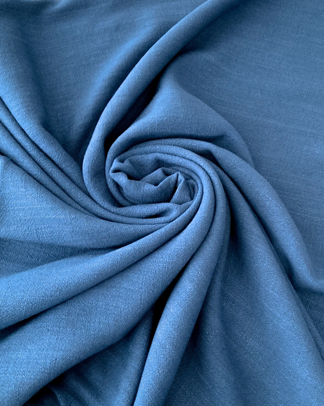 Washed Linen & Viscose Mix Fabric in Marine Blue - Soft Navy - Etsy