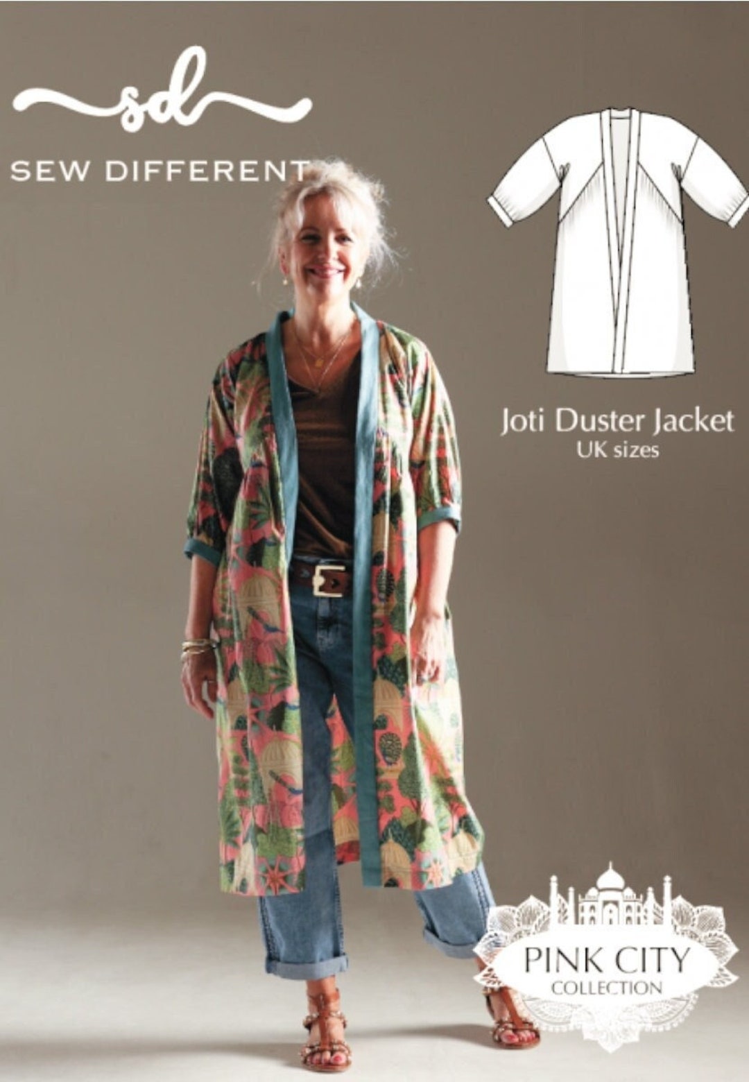 Sew Different Paper Sewing Pattern: Joti Duster Jacket UK Sizes 8 - 26 ...