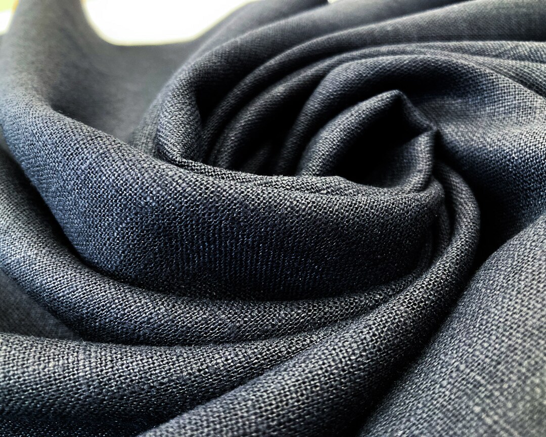 Enzyme Washed Ramie & Cotton Mix Fabric in Black - Etsy