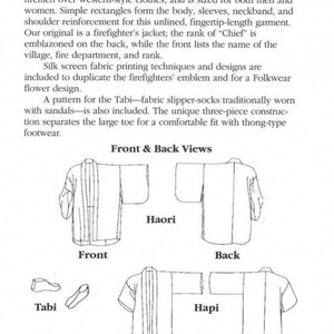 Folkwear Paper Sewing Pattern: Japanese Hapi and Haori No. 129 - Etsy UK