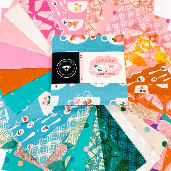 Rainbow Charm Pack Ruby Star - Etsy UK