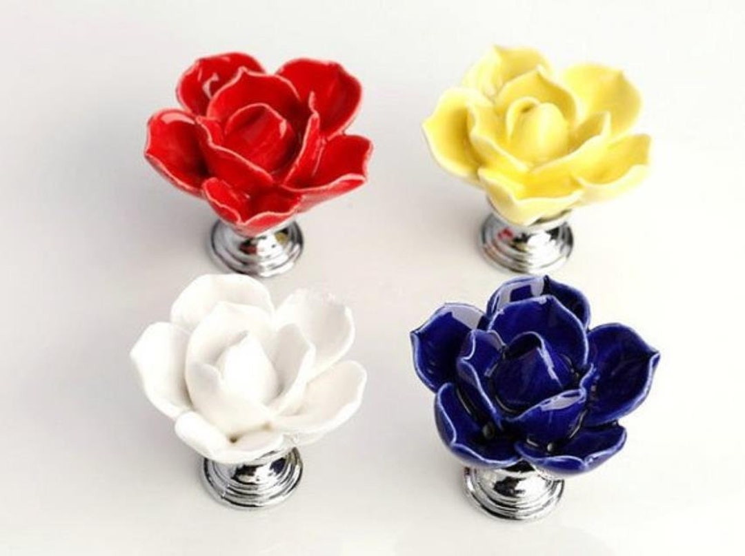 Lotus Flower Drawer Knobs Handles Dresser Pulls Handles Cabinet Knobs ...