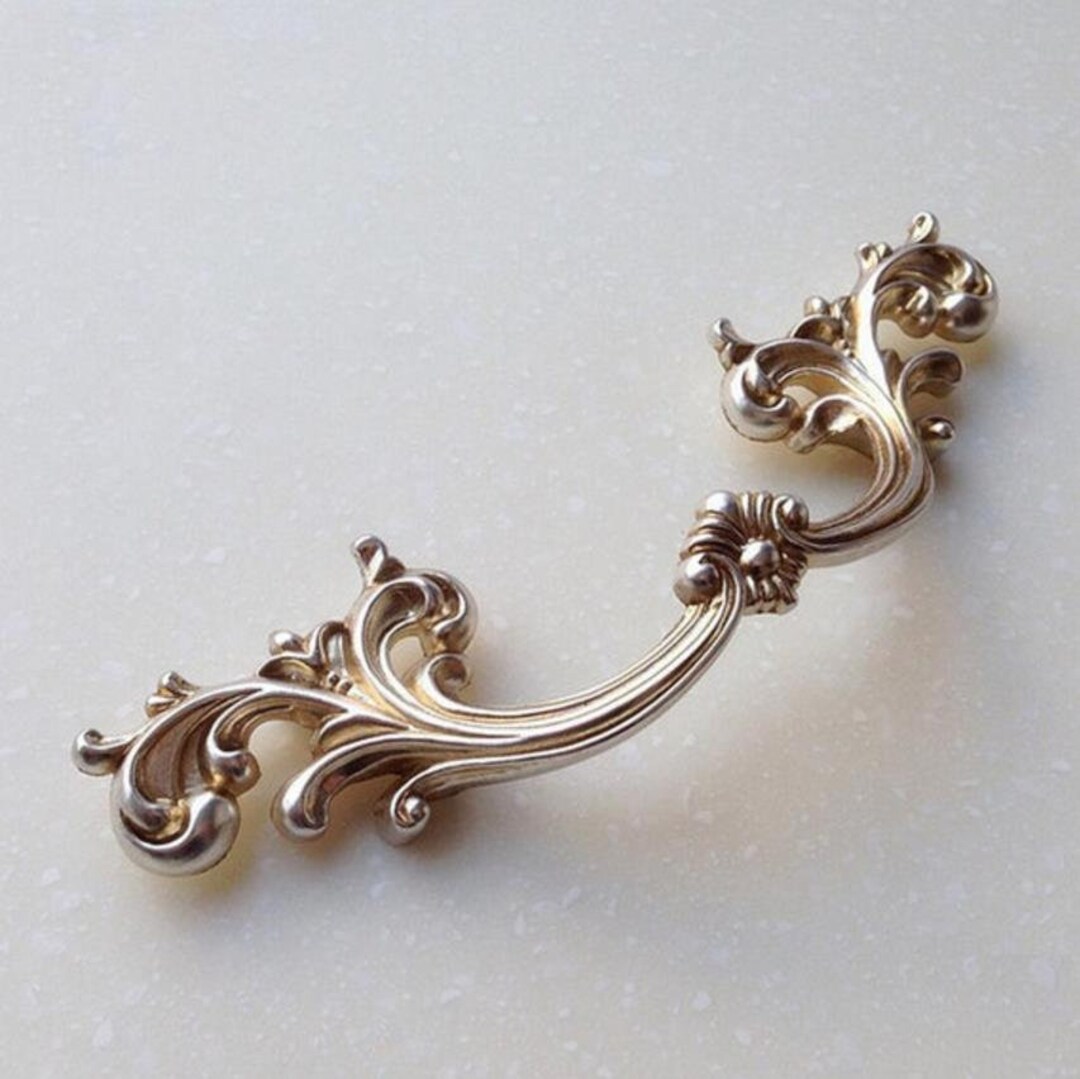 Flower Antique Silver Handles Shabby Chic Dresser Drawer Pulls Handles ...