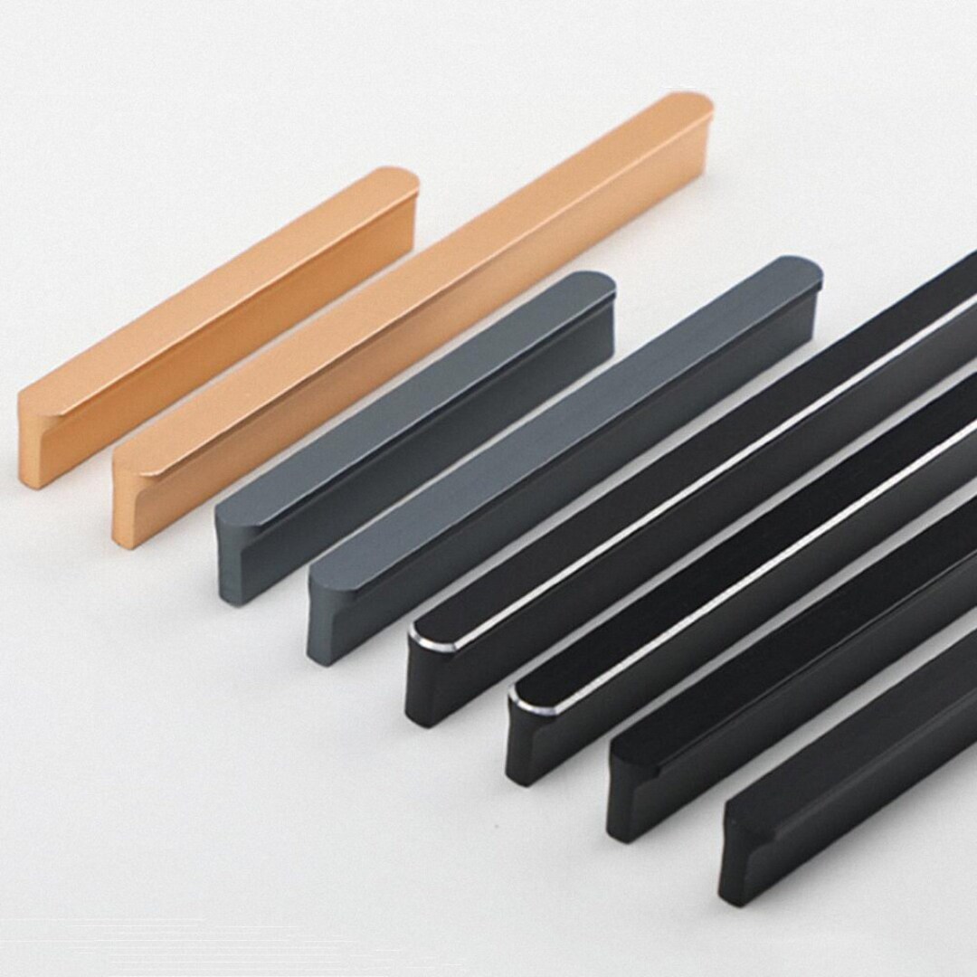 Dresser Handles Knobs Wardrobe Handles Pulls Gold Gray Black Silver Edge Pull Knobs Cabinet ...