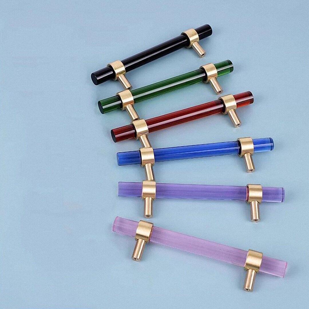 Adjusted Colorful Acrylic Handles Knobs Brass Handles Pull Bathroom ...