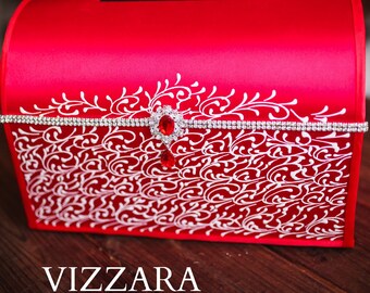Red Wedding Card Box - Etsy
